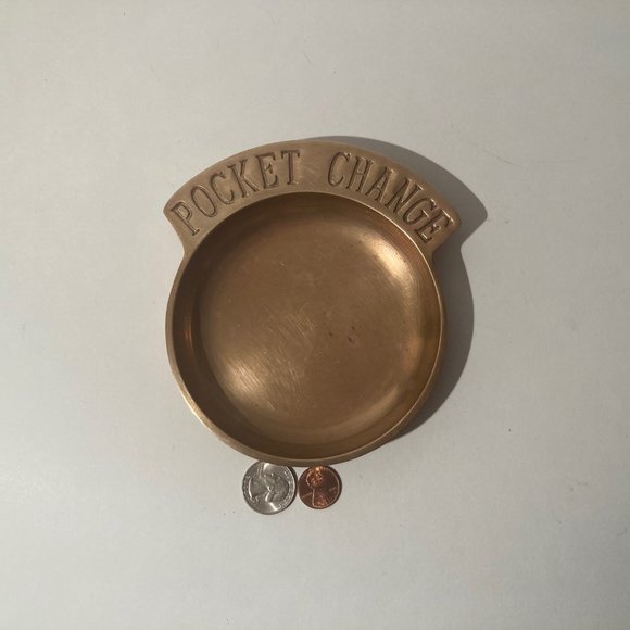 Other | Vintage Metal Brass Pocket Change Holder Red Felt Bottom 5 34 ...